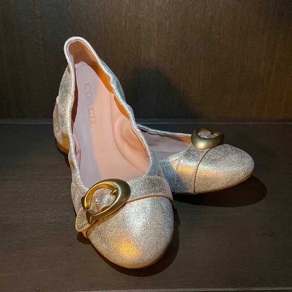 Coach | Shoes | Coach Metallic Gold Stanton Ballet Flats | Poshmark
